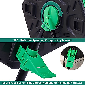 YITAHOME Large Outdoor Dual Chamber Compost Bin, 37 Gallon Rotating Composter Tumbling with 2 Sliding Doors and Aeration System, Garden Compost Tumbler, BPA Free (2x18.5 Gallon,Green)