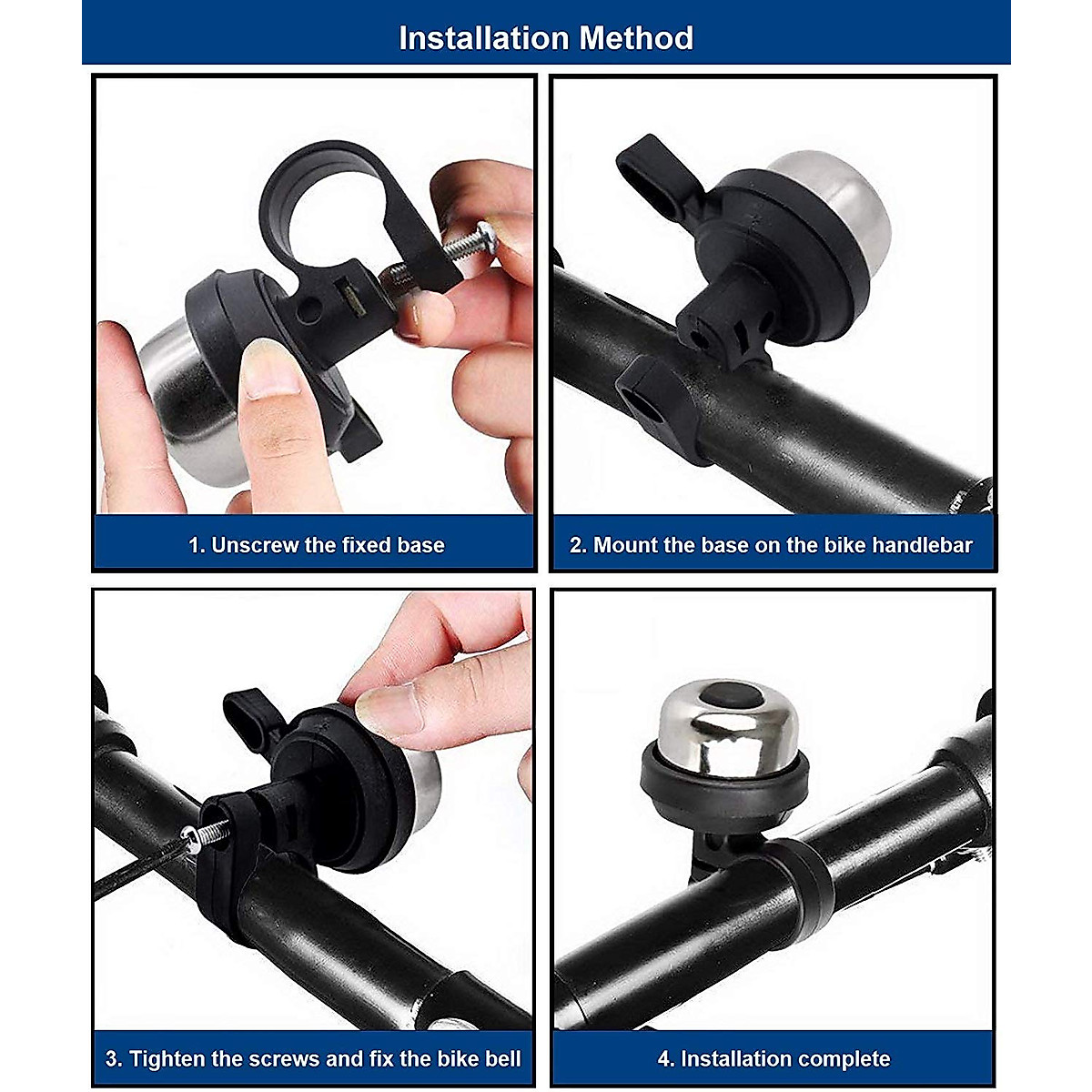 Emoly Bike Bell, 2 Pack Brass Mini Bicycle Ring Bell for Mountain Bike Road Bike Kid Bike Accessories (New, Black)