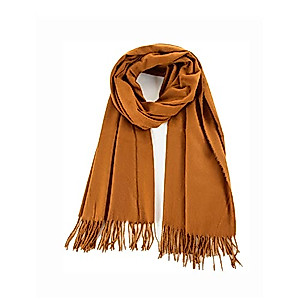 Sumato Scarf for Women Fall Winter Lightweight Shawl Wraps Long Women Scarves Warm Cashmere Feel Tassel Soft Brown