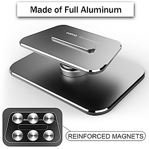 ezbnb Echo Show 8 Stand | Adjustable Aluminum Stand for Echo Show 8 Full Metal 360 Degree Swivel and up Down tilt Rotatable Holder with Strong Magnetic Attachment (Gray)