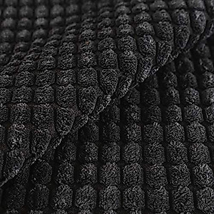 MERNETTE Pack of 2, Corduroy Soft Decorative Square Throw Pillow Cover Cushion Covers Pillowcase, Home Decor Decorations for Sofa Couch Bed Chair 18x18 Inch/45x45 cm (Granules Black)