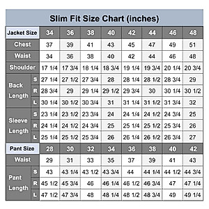 P&L Men's Suit Slim Fit 2 Piece - Premium Jacket Blazer & Flat Pants Set for Business Wedding Prom Black