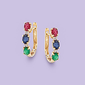 Ross-Simons 1.30 ct. t.w. Multi-Gem Drop Earrings in 14kt Yellow Gold