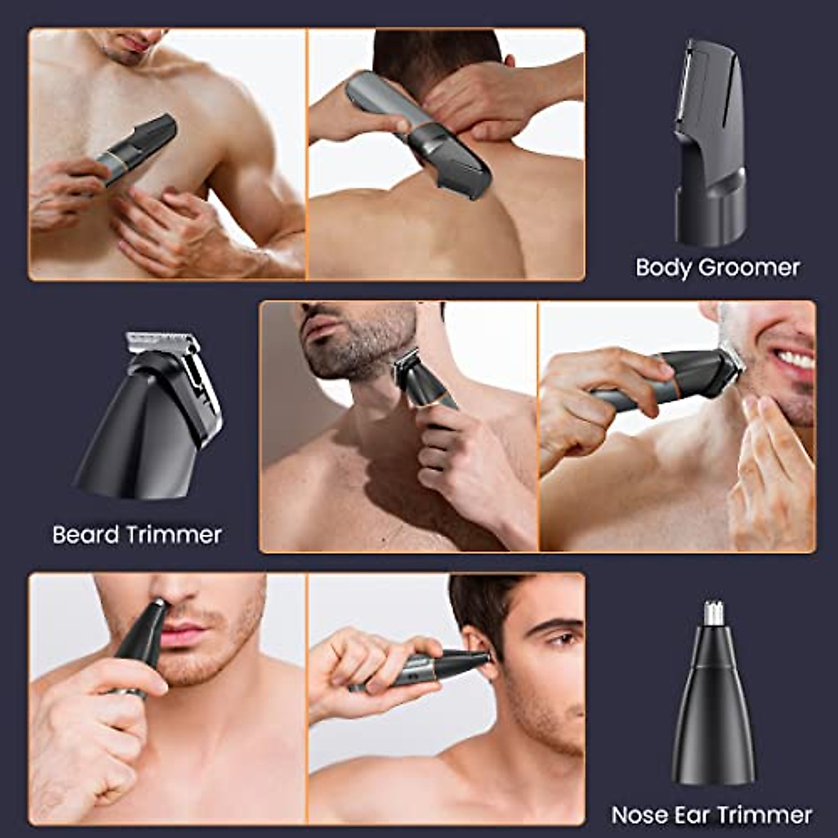kensen 3-in-1 Body Hair Trimmer, Body Groomer Trimmer for Men, Men's Groin & Pubic Hair Trimmer, Manscaping Trimmer, Body Groomer for Men, Waterproof Male Hygiene Razor, Men's Gift (Gray)