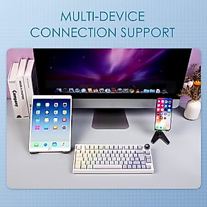 EPOMAKER TH80 Pro Wireless Gaming Keyboard, 3 Modes (2.4Ghz/Bluetooth 5.0/USB-C Wired) Mechanical Keyboard, Hot Swappable, RGB Backlit, for Windows/Mac/PS5/PS4/Xbox (Monet, Flamingo Switch)