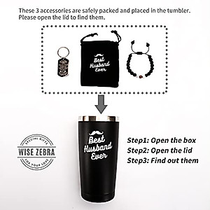 Best Husband Ever Gifts 20 oz Travel Coffee Tumbler Novelty Mug & Cup For Hubby, Unique Gift Idea From Wife For Anniversary, Birthday, Father's Day, Valentine's Day or Christmas, Present for Groom…