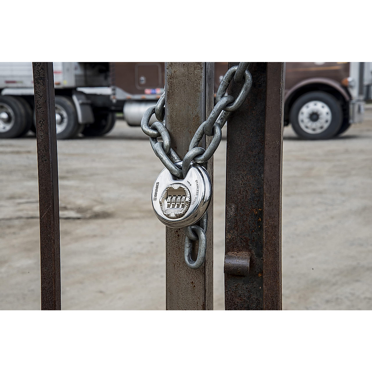 BRINKS 173-80051 Stainless Steel Resettable Combination Discus Padlock, 80Mm, Silver