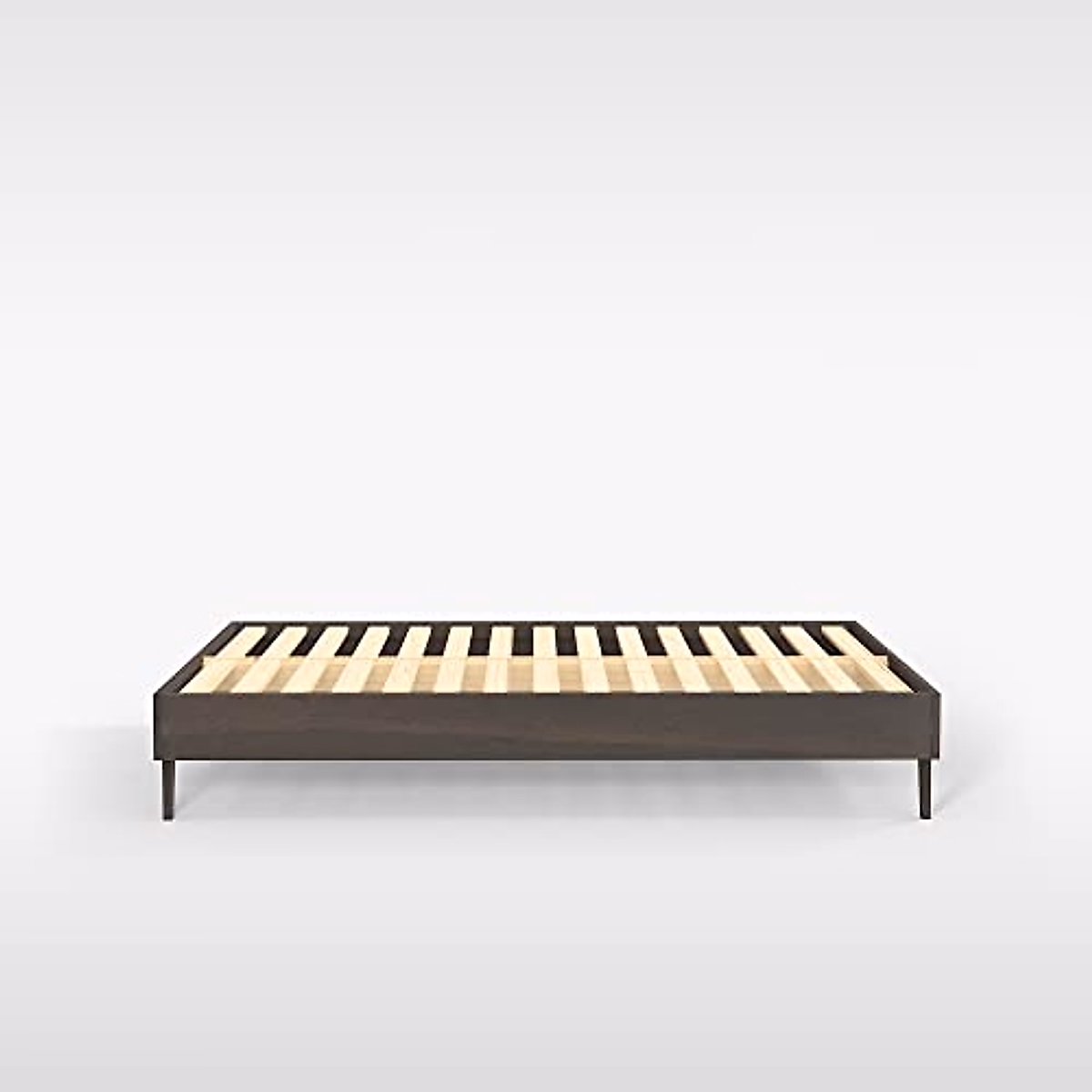 eLuxurySupply Wood Bed Frame | Made with 100% New Zealand Pine | Solid Mattress Platform Foundation Pressed Pine Slats | Easy Assembly | Califonia King - Grey Barn Wood
