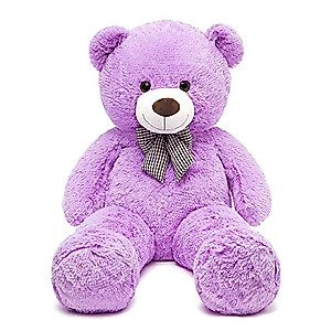 MorisMos Giant Teddy Bear Purple, Big Teddy Bear Stuffed Animals Plush for Girlfriend Kids Christmas Valentine's Day Birthday, 47 Inches