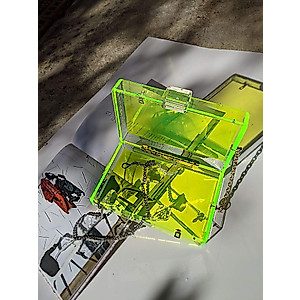MILANBLOCKS Neon Transparent Clear Acrylic Plastic Hard Party Clutch Purse