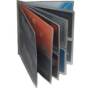 Set of 2 Heavy Duty Vinyl 6 Pages Hipster Wallet Inserts for Mens Wallets MADE IN USA