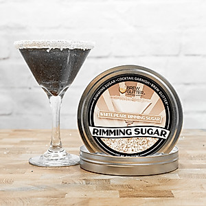 BREW GLITTER White Pearl Cocktail Rimming Sugar, Drink Rimmer for Beverages, Cocktails, Margaritas, Drinks, Kosher Certified (4oz, White Pearl)