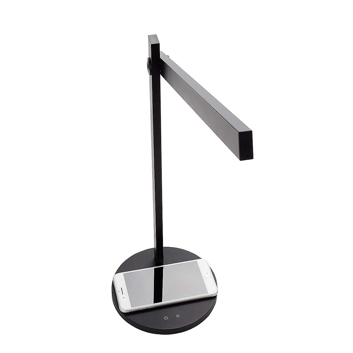 Newhouse Lighting NHDK-AD-BK Adonis Minimalist Modern LED Desk Lamp with Fast Wireless Charger for iPhone, Samsung & Qi-Enabled Phones, 3 Brightness Levels & 3 Color Modes, White, Black