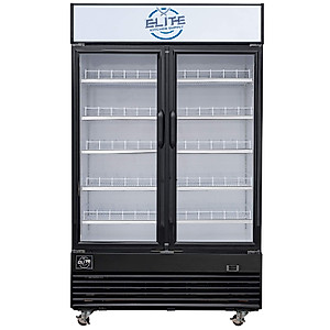 Elite Kitchen Supply Commercial ETL NSF 47" 34.4 cu. ft. Display Merchandiser Refrigerator with Glass Doors in Black