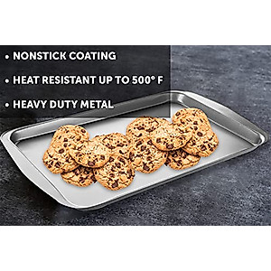 DecorRack 15 x 9.8 Inch Nonstick Baking Tray, Cookie Baking Sheet And Jelly Roll Pan, Heavy Duty Bakeware For Oven