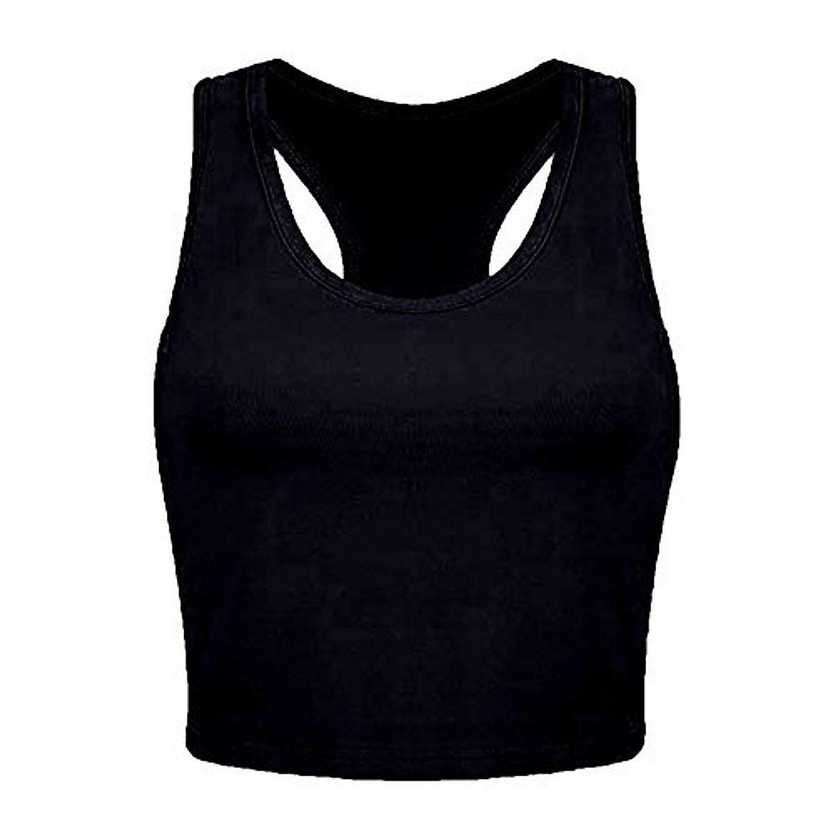 wodceeke 4 Pieces Basic Crop Tank Tops Sleeveless Racerback Crop Sport Top for Women Solid color yoga vest T-shirt (F Set, XXL)