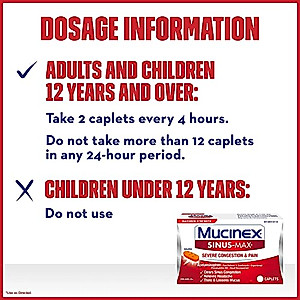 Sinus-Max Congestion & Pain Caplet (20 Count (Pack of 2))