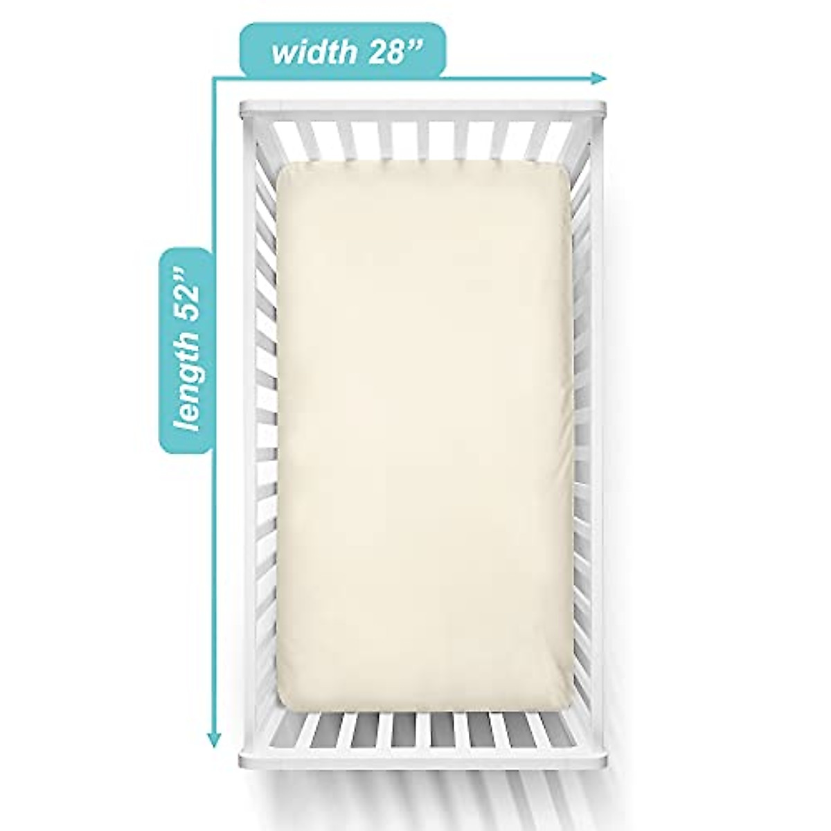 American Baby Company Natural Breathable 100% Cotton Jersey Knit Fitted Crib Sheet for Standard Crib and Toddler Mattresses, Ecru, for Boys and Girls