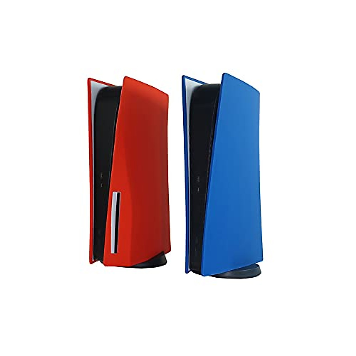 Silicone Skin Cover Compatible for PS5 Console, Anti-Scratch Anti-Dust Waterproof Dustproof Protective Case for Disc/Digital Version (Red Digital Version)