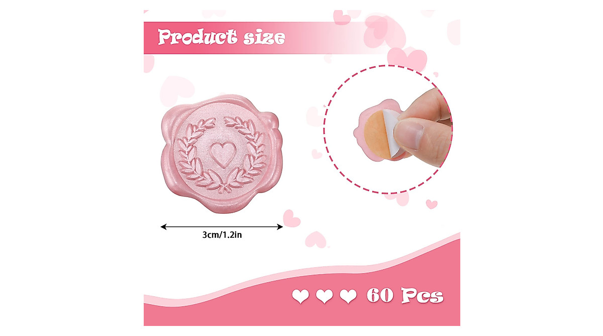 Wax Seal Stickers Heart Embossed Stickers for Wedding Marriage ...