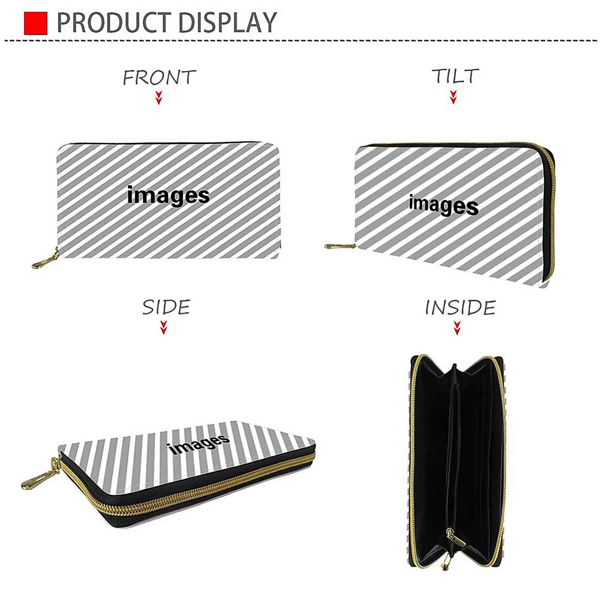 Snilety Farm Animal Cow Horse Printed Women PU Leather Wallet RFID Zipper Pocket Wallet Card Case Purse Large