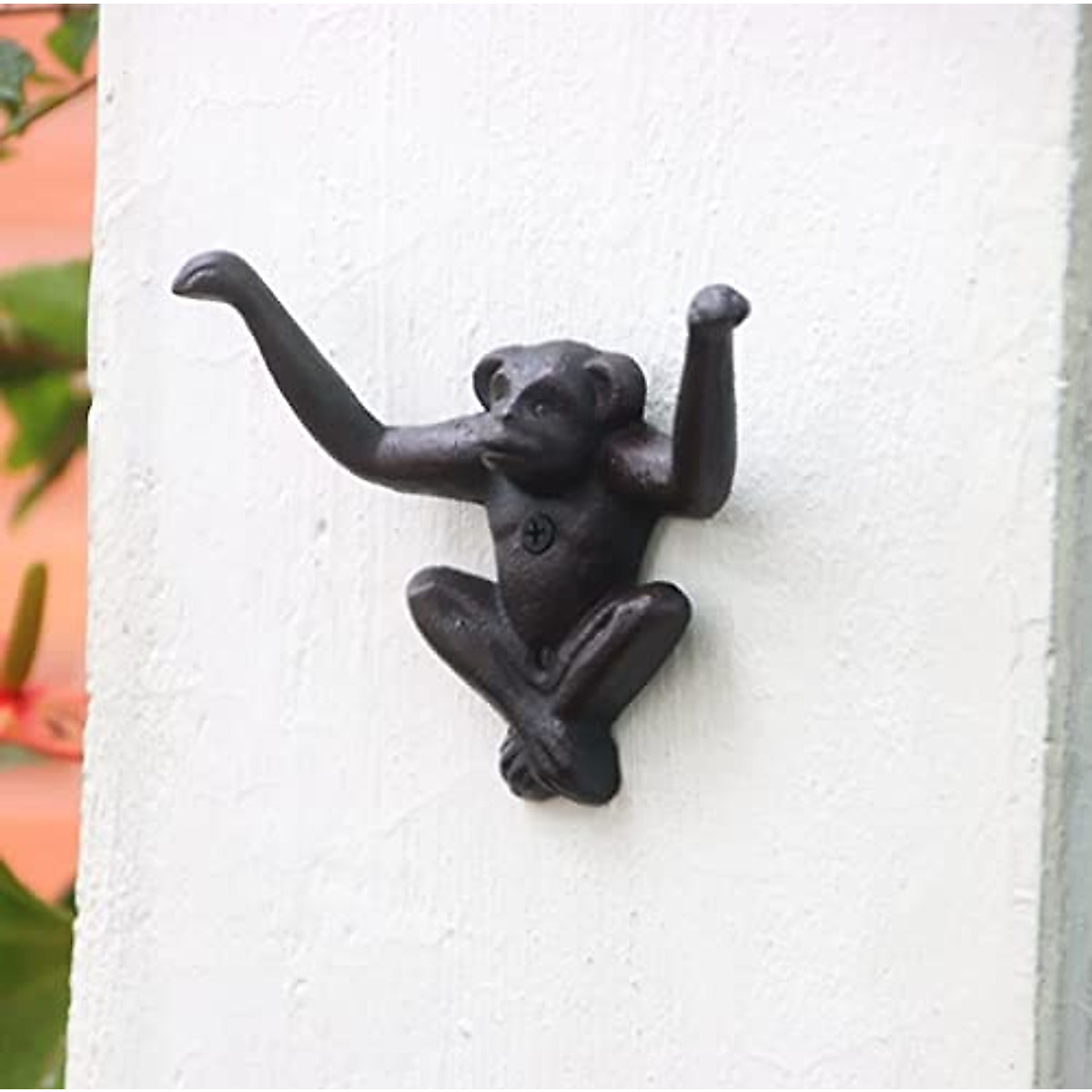 lanyinxianzi Rustic Cast Iron Monkey Hook Wall Hanger Decor Wall Key Holder Towel Holder