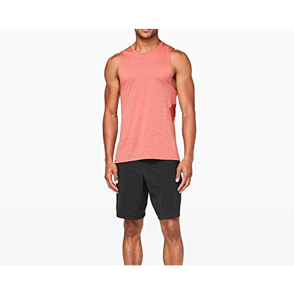 Lululemon Athletica Mens Pace Breaker Short Linerless (Heather Allover Deep Coal Black, M)