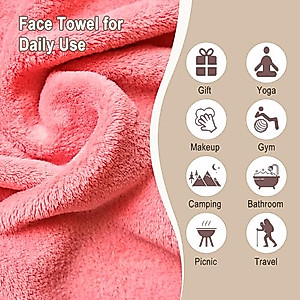 KODAMO Makeup Remover Cloth, Reusable Makeup Remover Pads Washable Travel Bag, Microfiber Makeup Removal Face Wash Cloths with Just Water, Gentle Soft, Eco-friendly, 12 Pack, Pink