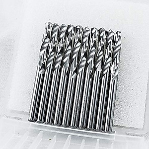 KLOT Industrial Grade 10pcs Solid Carbide Drill Bit 3.175mm 1/8" 2-Flute Straight Shank YG6X Tungsten
