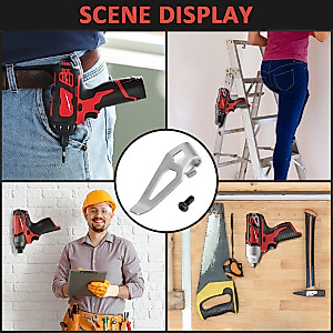 Belt Clips for Milwaukee, 4pcs 42-70-0490 Drill Tool Clips Hook Kit with Screws for Milwaukee Hex Screwdrive, Drill Driver, 12 Volt Power Tools