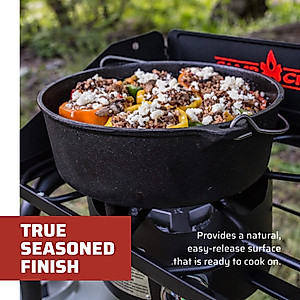 Camp Chef Classic Dutch Oven, True Seasoned Finish Cast Iron, 12" Dutch Oven