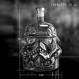 Whiskey Decanter Transparent Creative Flask Carafe, Whiskey Carafe for Wine, Vodka, Liquor, Scotch, 750ml Bourbon for Men
