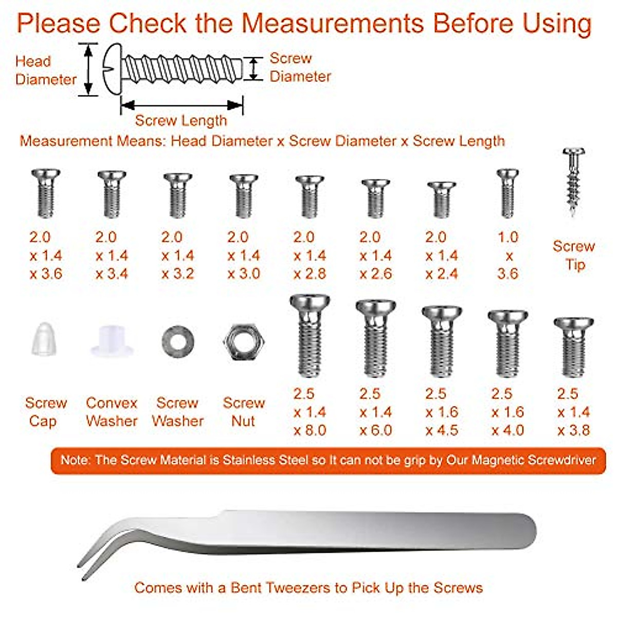 Paxcoo Eyeglass Repair Kit with 6 Pcs Magnetic Screwdrivers and Glass Screw for Glasses, Eye Glass, Sunglass Repair