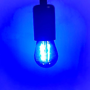 ZHZHLED S14 Blue Light Bulb Plastic 2 Watt LED Replacement Bulbs for Indoor Outdoor String Lights, Shatterproof Decorative E26 Base Filament Edison Christmas Halloween Colored Light Bulbs,15 Pack