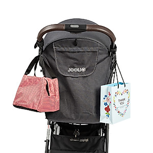 Stroller Hook,Non Slip Stroller Hooks, Bag Clip for Stroller, Mommy Buggy Clips,Can Safely Hang Shopping Bags and Wallets on The Stroller,Suitable for All Strollers (Pack of 4, Black)