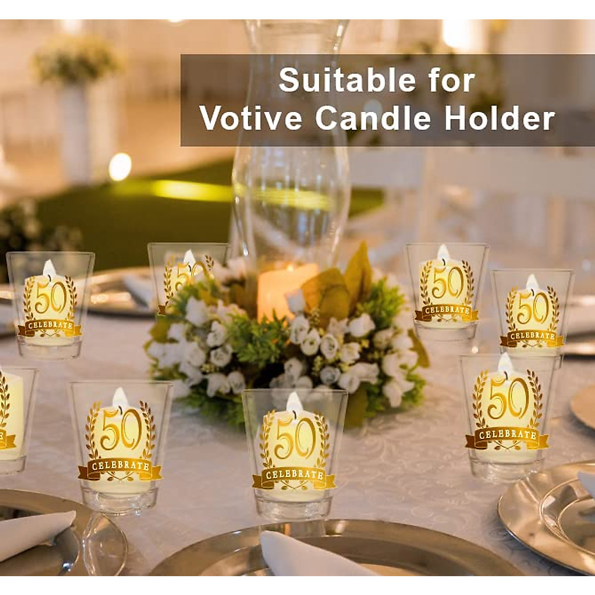 Bisyata 50th Birthday Shot Glass Gift Set for Women Men - 50 Birthday Party Decoration - 50th Gold Anniversary Table Decoration or Gift - 2oz Set of 6 - With Gift Box