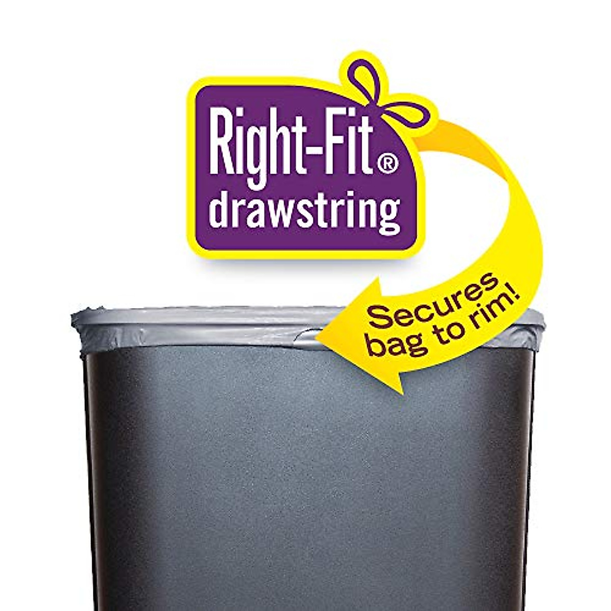 Color Scents - Medium Trash Bag, Drawstring - 8 Gallon Trash Bags, 200 Count - Kitchen Trash Bags, Scented Garbage Bag, Silver Bags in Linen Fresh Scent. (8 Packs of 25 Count)