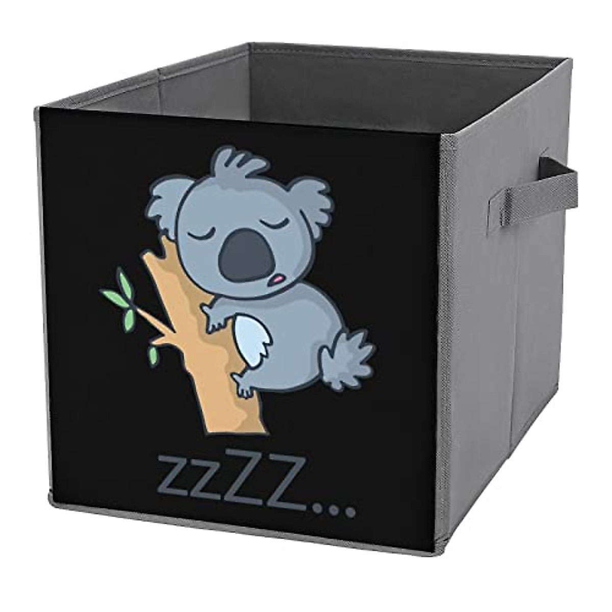 Cute Koala Sleeping Collapsible Storage Bins Basics Folding Fabric Storage Cubes Organizer Boxes with Handles