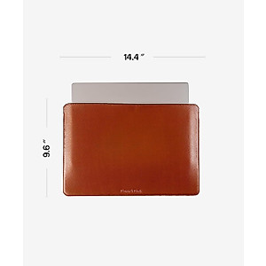 Dawn & Dusk 13 inch Laptop Sleeve Compatible with MacBook Pro & MacBook Air, PU Leather, Handmade, Slide-in Edition ©, Brown.