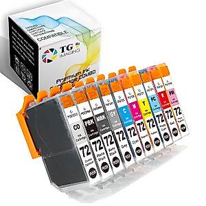 TG Imaging 10-Pack Compatible Replacement for Canon PGI-72 PGI72 Ink Cartridge (10-Color Pack) Replacement for Use in Pixma Pro-10s Pro-10 All-in-one Printer