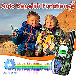 Tepsmigo Walkie Talkie for Kids, Toys for 3 4 5 6 7 8 9 10 Year Old Boys Girls, 2Pack Kids Walkie Talkies - 22+99 Channels and Backlit LCD Flashlight, 3 Miles Range for Outside, Camping, Hiking