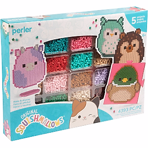 Perler Squishmallows Fused Bead Activity Kit with 5 Unique Patterns, Finished Project Sizes Vary, Multicolor 4393 Pieces
