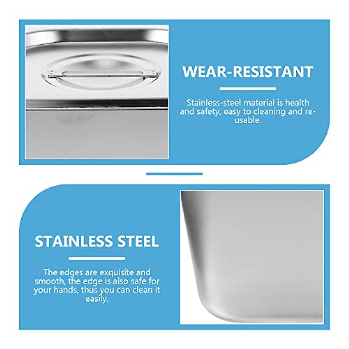 Kichvoe Aluminum Pans Stainless Steel Steam Pan Anti-jam Steam Table Pan Hotel Pans Restaurant Buffet Tray Dinner Food Container with Lid for Event Party Holiday Chafing Dish Buffet Set