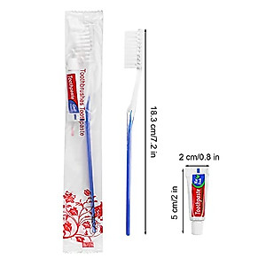 Travel Toothbrushes Kit,20Pcs Travel Toothbrush Set Disposable Toothbrushes with Toothpaste for Nursing Home,Hotel,Charity(Individually Wrapped)