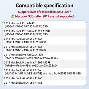 ACASIS USB C 3.2 SSD Enclosure for Apple Flash SSDs 12+16 PIN MacBook Pro,MacBook Air, Mac Pro, iMac from 2013 to 2017 Portable Storage Enclosure Compatible with M.2 Nvme SSD with Adapter