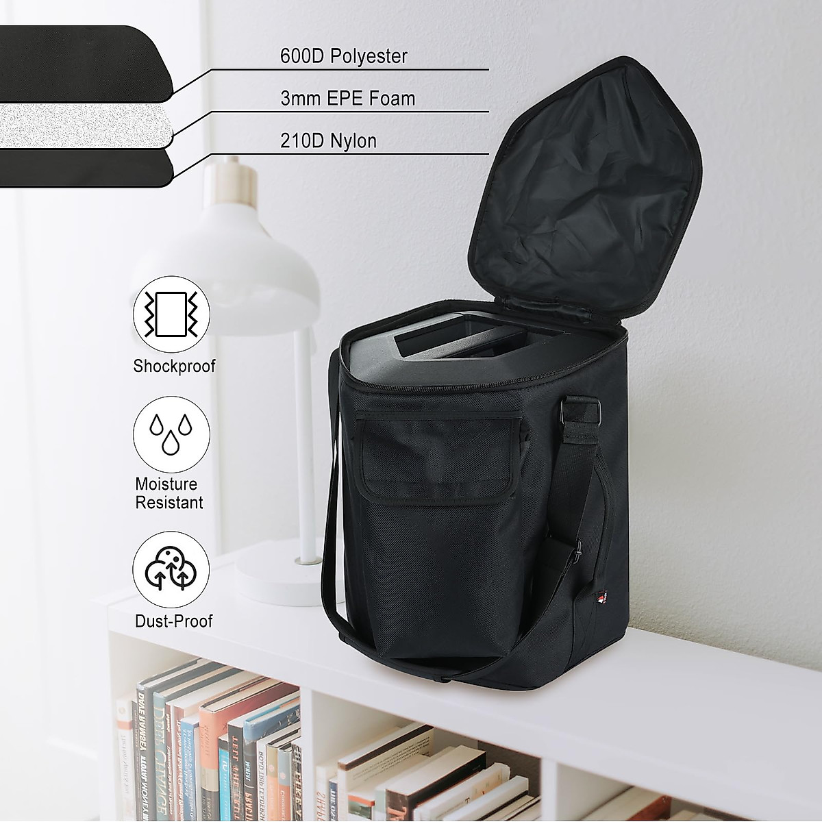 TXEsign Travel Carrying Case for Bose S1 Pro/Bose S1 Pro+, Slip Cover Case with Shoulder Strap &Accessory Pocket, Portable Carry Bag Holder w Handle Strap for Bose Speaker (Black)