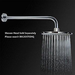 Purelux Shower Arm Extension Extra Long Water Outlet PJ1001 with Flange Made of Stainless Steel, Chrome finish 16 Inches