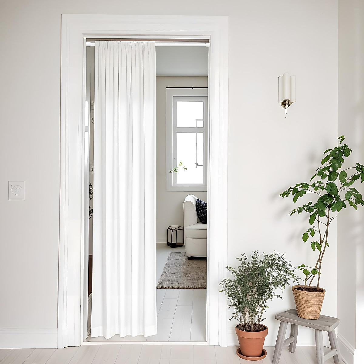 Spring Tension Curtain Rod White Adjustable 26-39 Inches for Curtains, Kitchen, Wardrobe, Windows, Cupboard, Home Closet, DIY Projects, Small Short Expandable Pressure Loaded