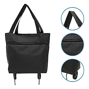Collapsible Trolley Bag Folding Shopping Bag with Wheels Foldable Grocery Bag Laundry Bag