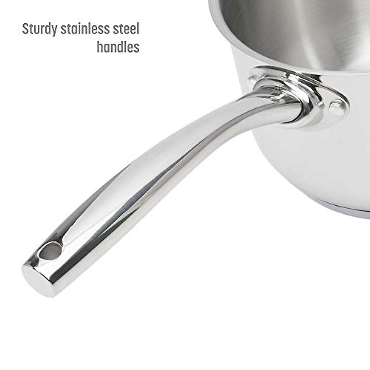 Goodful 12-Piece Classic Stainless Steel Cookware Set with Tri-Ply Base for Even Heating, Durable, Impact Bonded Pots and Pans, Dishwasher Safe Includes Non Stick Frying Pan, Chrome